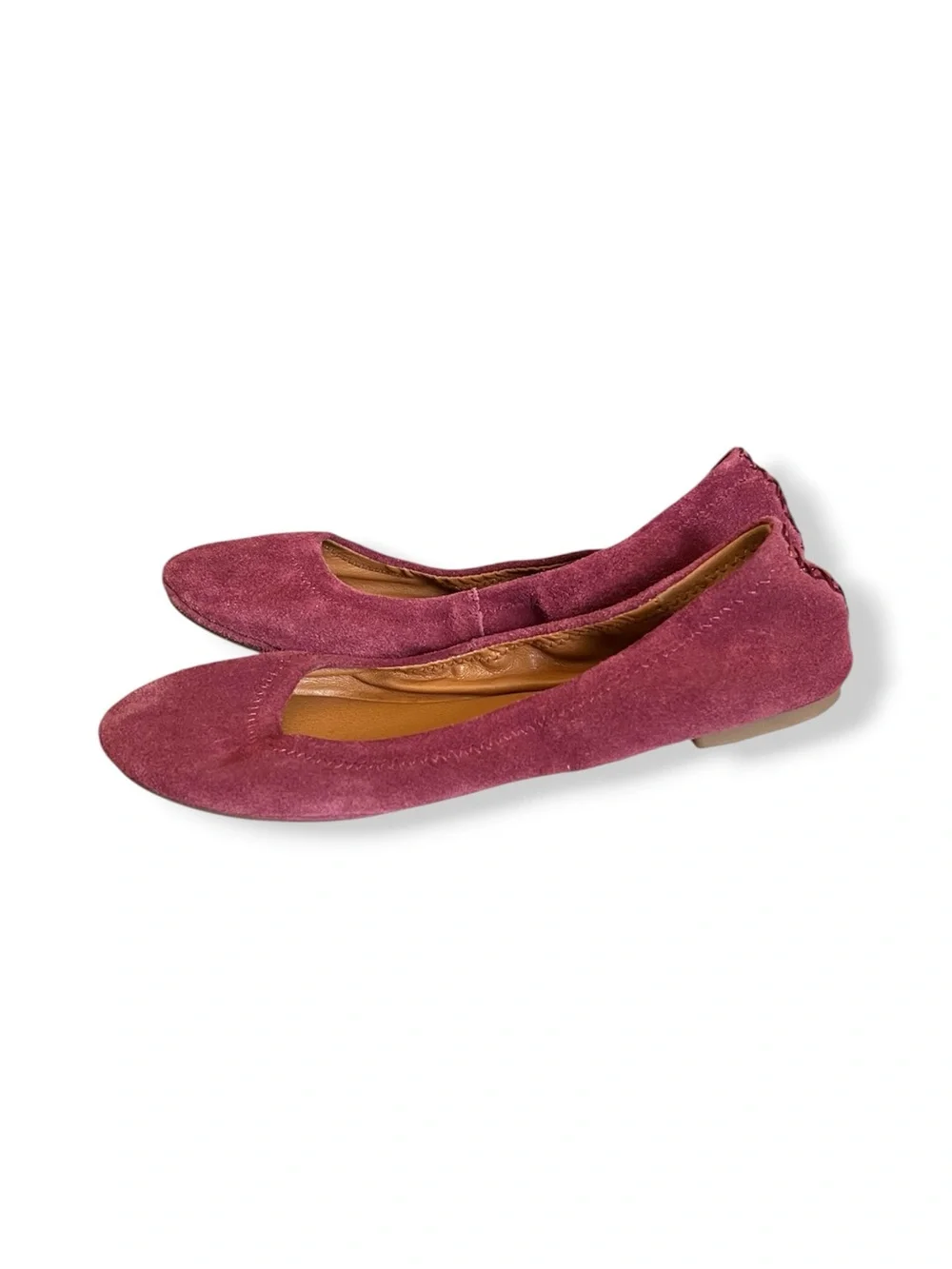 Lucky Brand | Shoes | Lucky Brand Suede Burgundy Red Round Toe Ballet ...